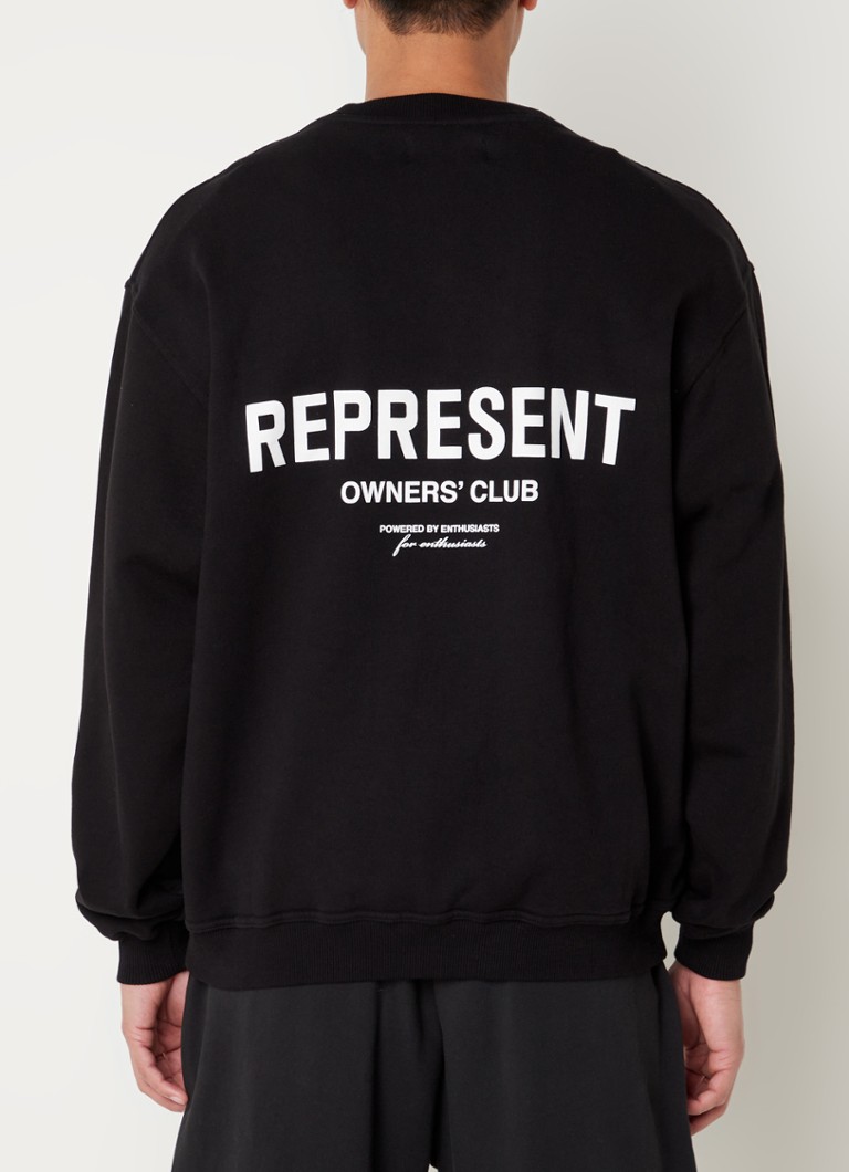Represent Owners Club sweater met logo- en backprint • Zwart • de Bijenkorf