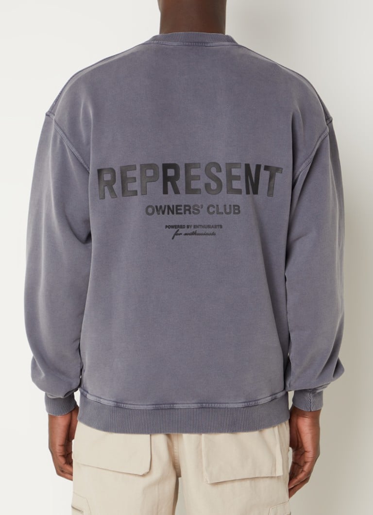 Represent Owners Club sweater met logo- en backprint • Antraciet • de ...
