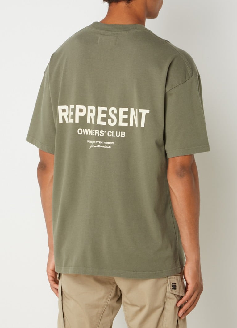 Represent Owners Club T-shirt met logo • Olijfgroen • de Bijenkorf