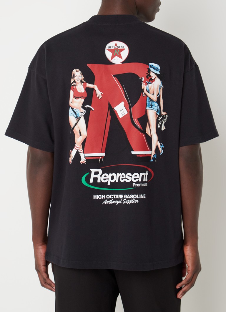 Represent T-shirt met logo- en backprint • Zwart • de Bijenkorf