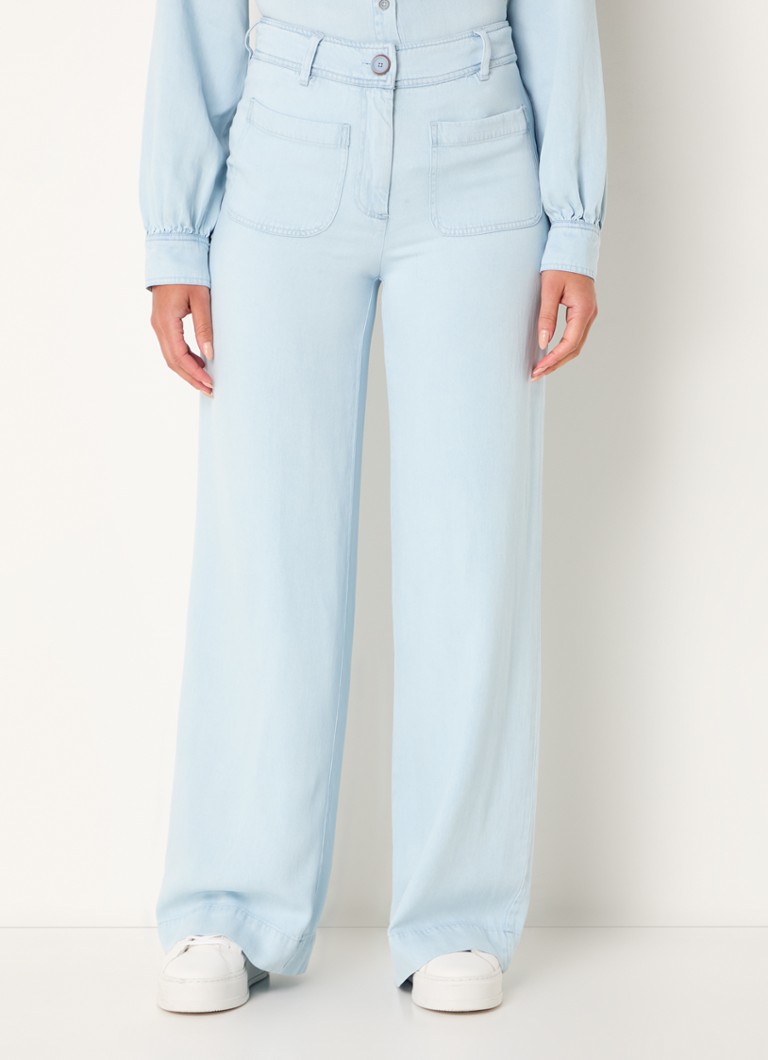 River Woods High Waist Loose Fit Jeans Van Lyocell Met Opgestikte