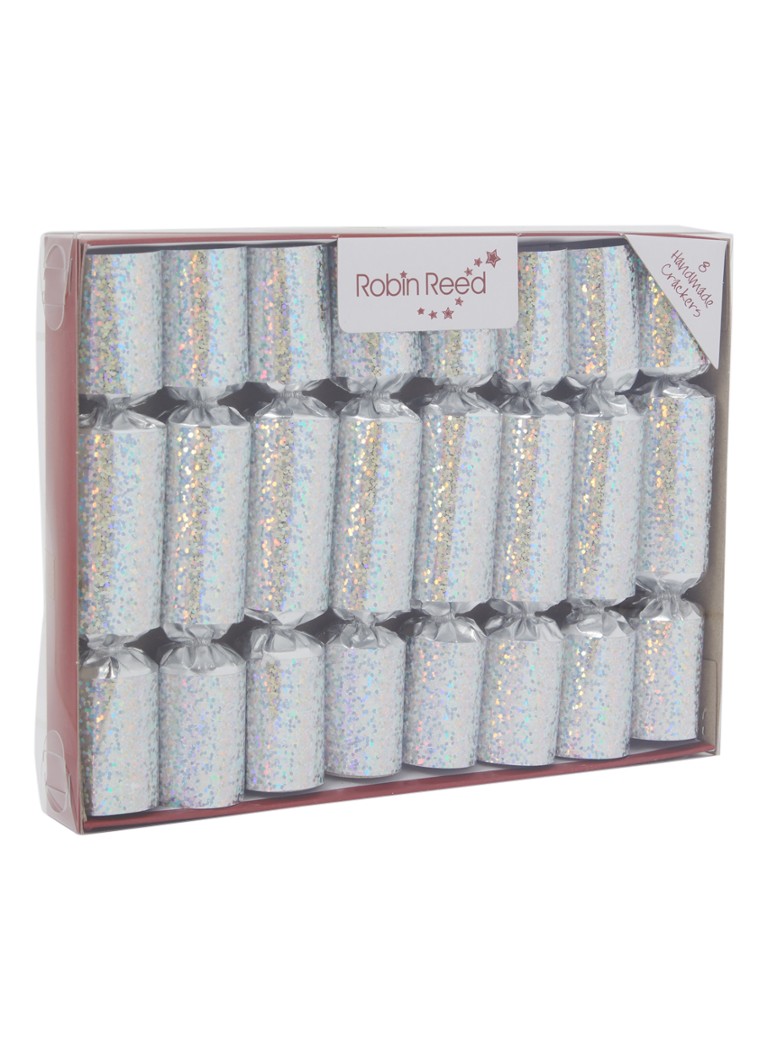 Robin Reed Silver Sparkle Miniature Christmas Cracker set van 8 • Zilver • de Bijenkorf