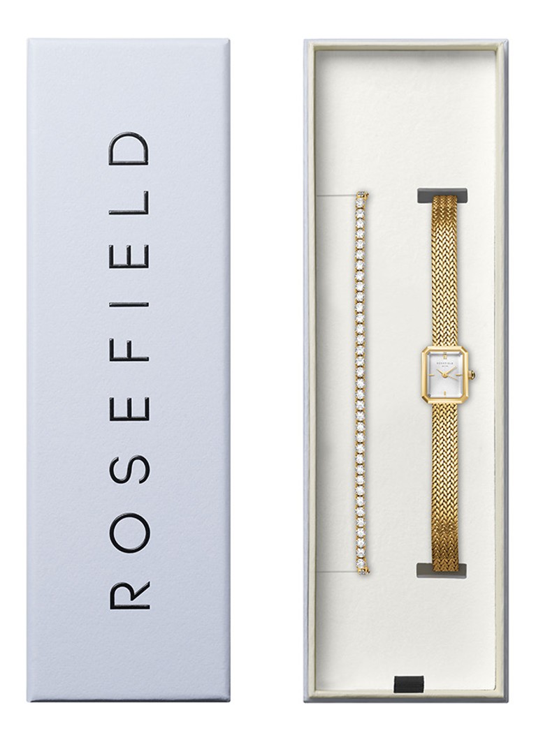 Rosefield Mini Octagon giftset horloge MOGTG-X281 • Goud • de Bijenkorf