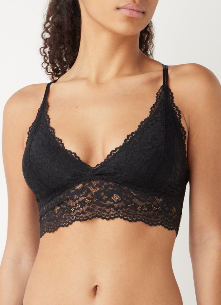 Sam Friday Brett longline bralette van kant met uitneembare vulling • Zwart • de Bijenkorf