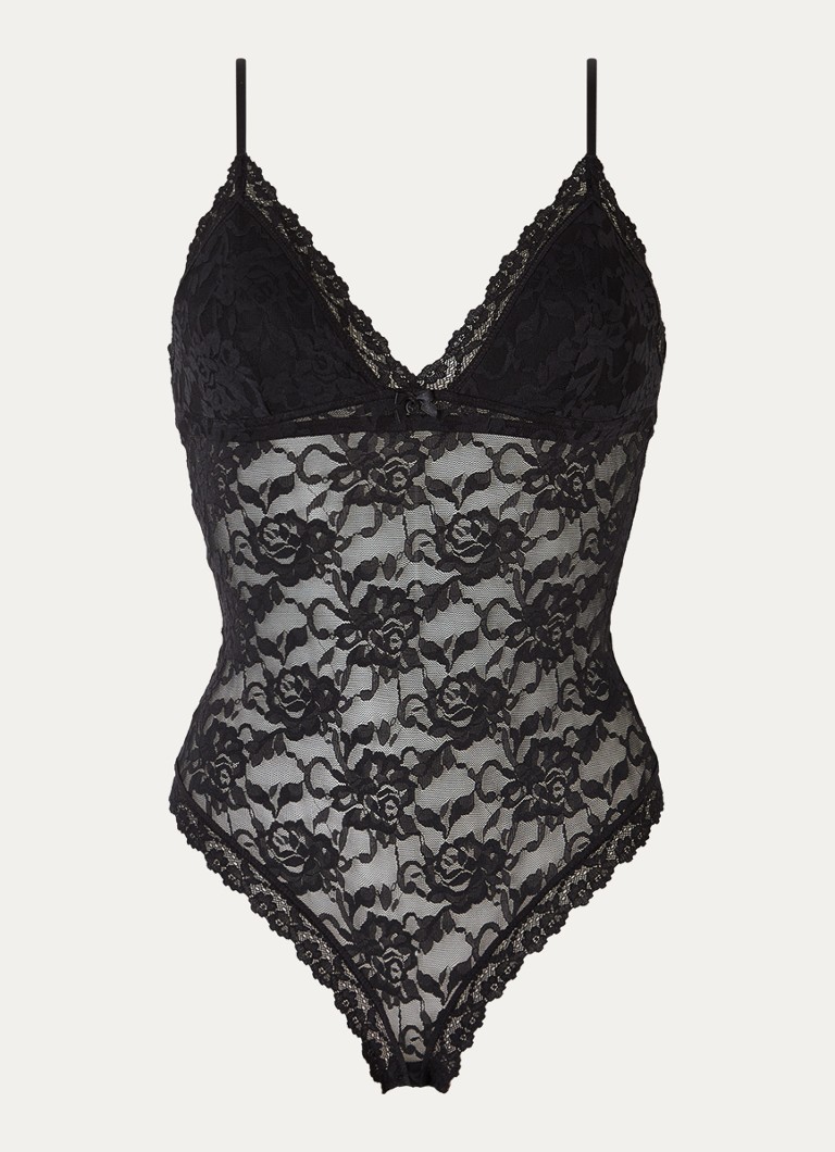 Sam Friday Lacey body van kant • Zwart • de Bijenkorf