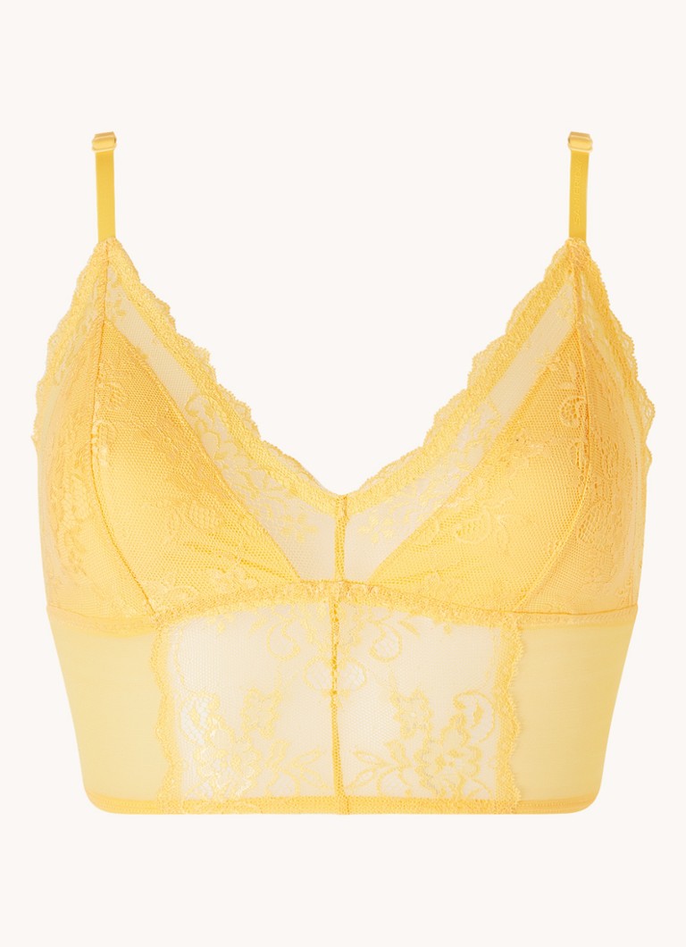 Sam Friday Trisha longline bralette met uitneembare vulling en kant • Oranje • de Bijenkorf