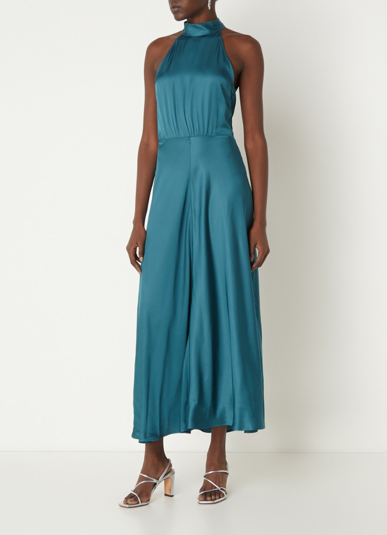 SAMSØE SAMSØE Rheo maxi halterjurk van satijn • Zeegroen • de Bijenkorf