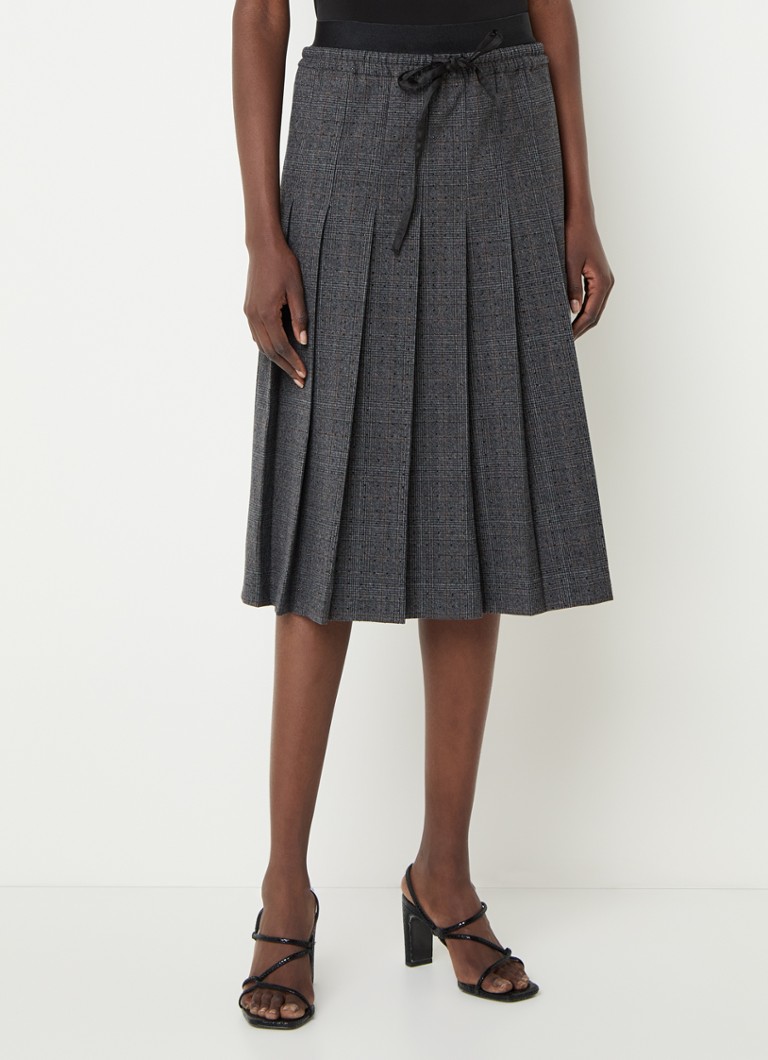 Sandro Midi rok met ruitdessin en pailletten • Donkergrijs • de Bijenkorf