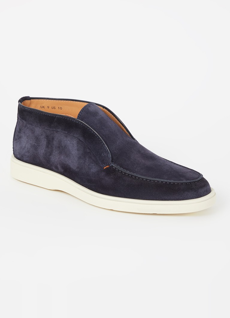 Santoni Detroit slip-on van suède • Donkerblauw • de Bijenkorf
