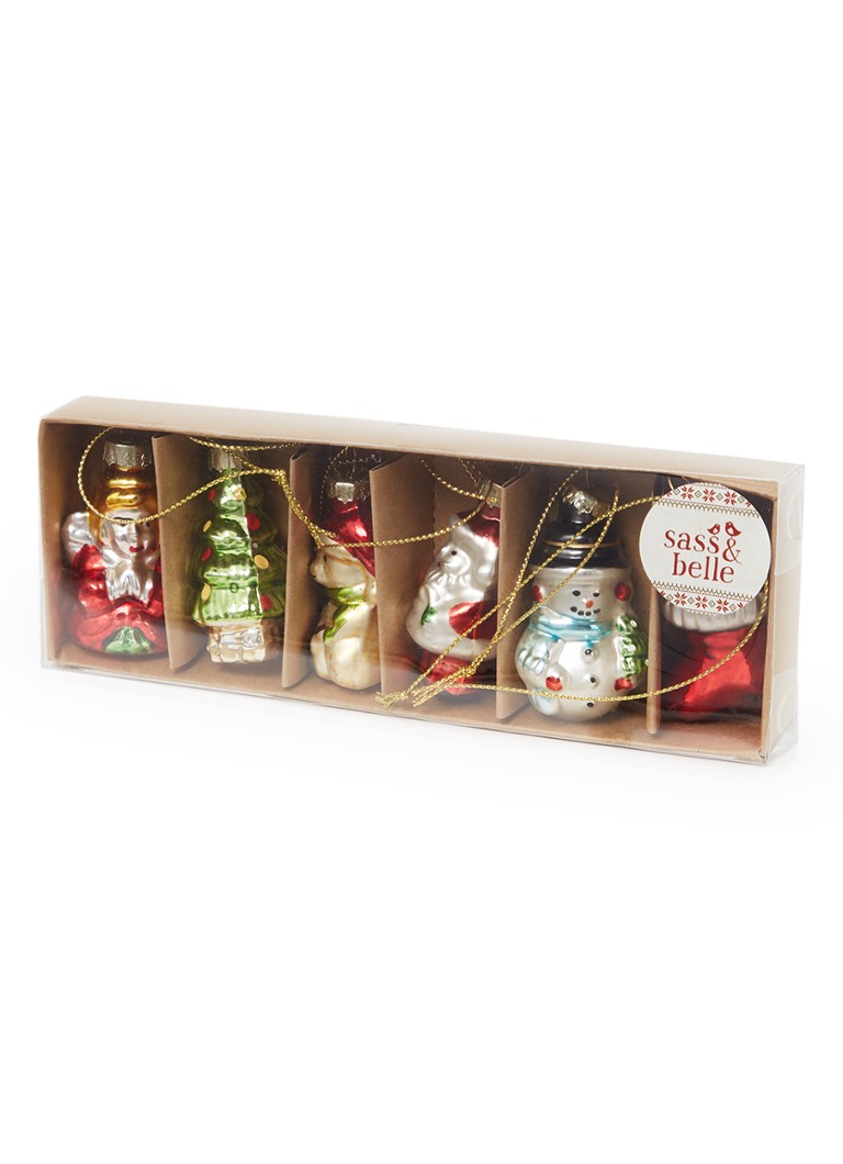 Sass & Belle Glitzy Mini Christmas Characters set van 6 • Beige • de ...