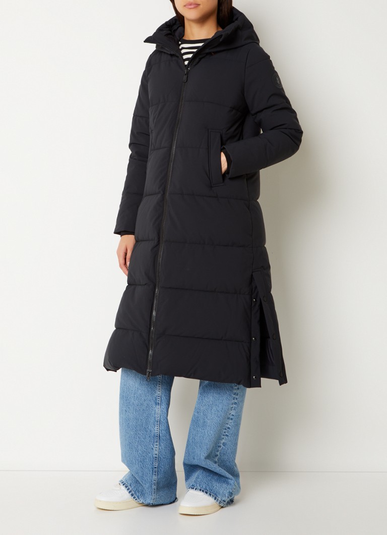 Save the Duck Missy gewatteerde jas met logo en capuchon • Zwart • de ...