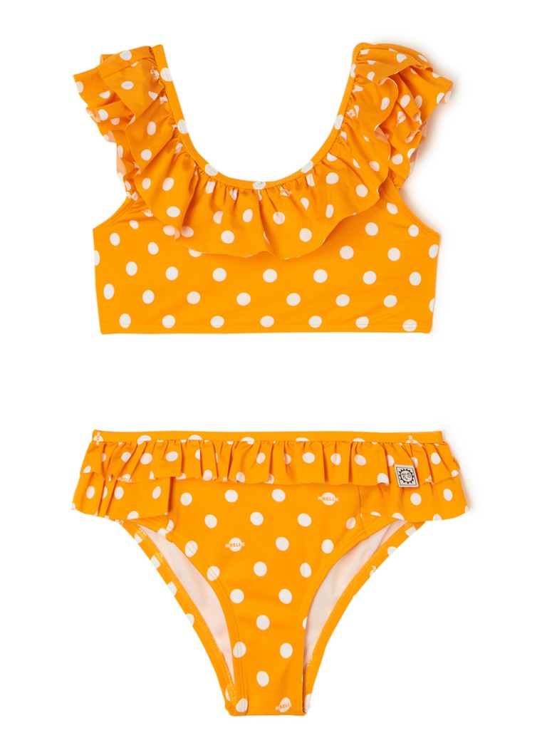 Scotch & Soda Bikini met polkadotdessin en volant • Oranje • de Bijenkorf