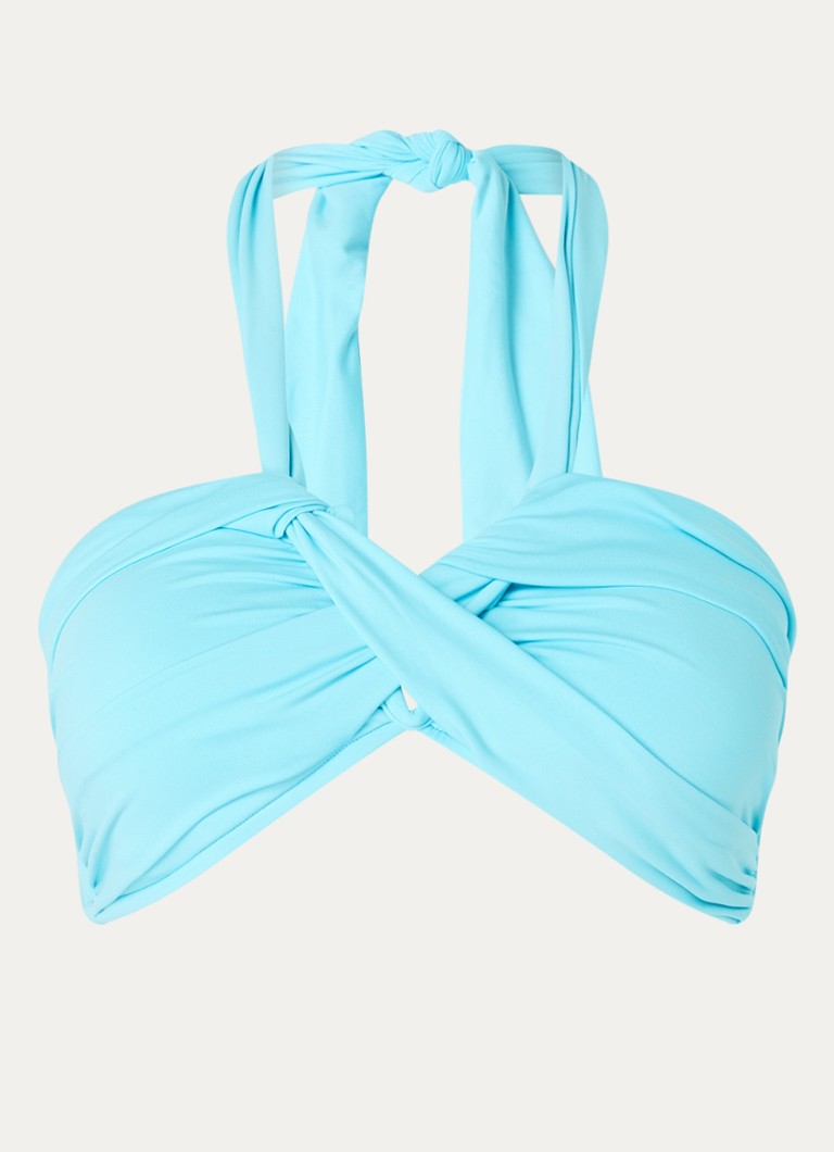 Seafolly Halter voorgevormde bandeau bikinitop • Aquablauw • de Bijenkorf