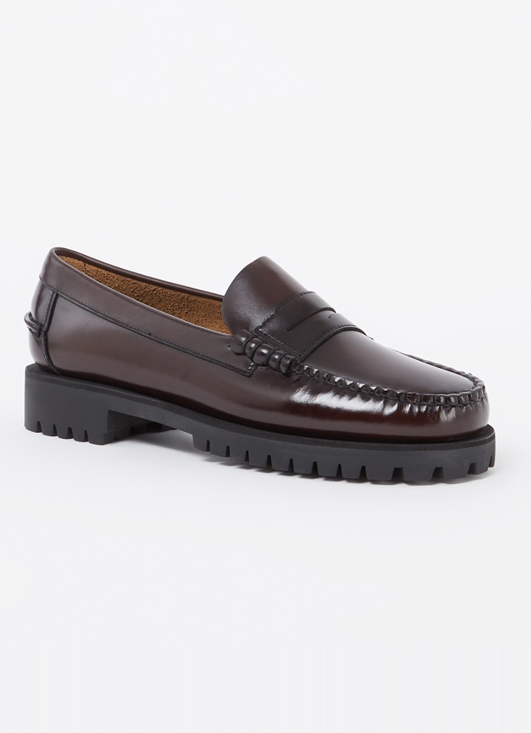 Sebago Dan Lug loafer van leer • Donkerbruin • de Bijenkorf