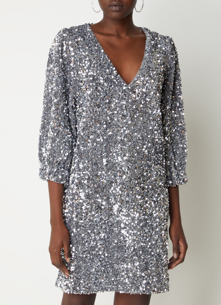 Second Female Winternalia mini jurk met pailletten • Zilver • de Bijenkorf