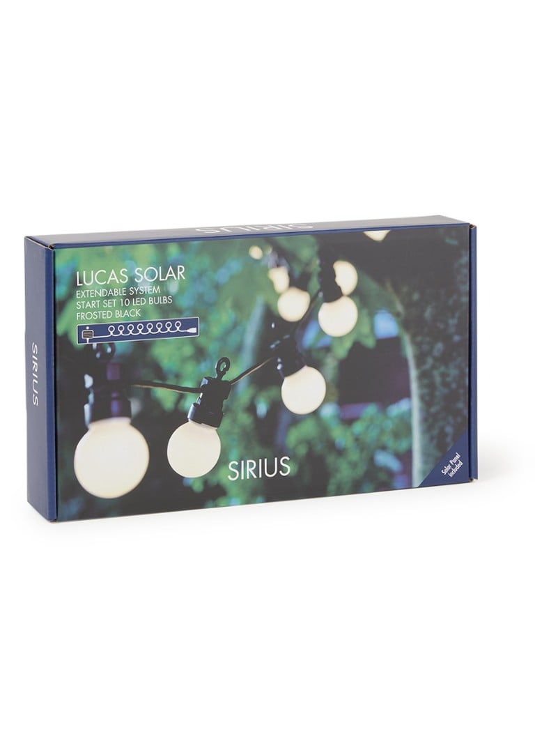 Sirius Sirius Lucas Solar Frosted lichtsnoer startset 3 meter • Zwart ...