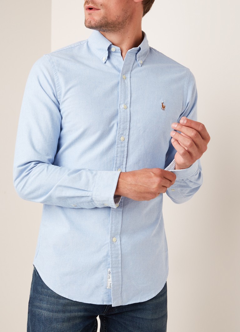 Slim fit overhemd van katoen • Bsr Blue • de Bijenkorf