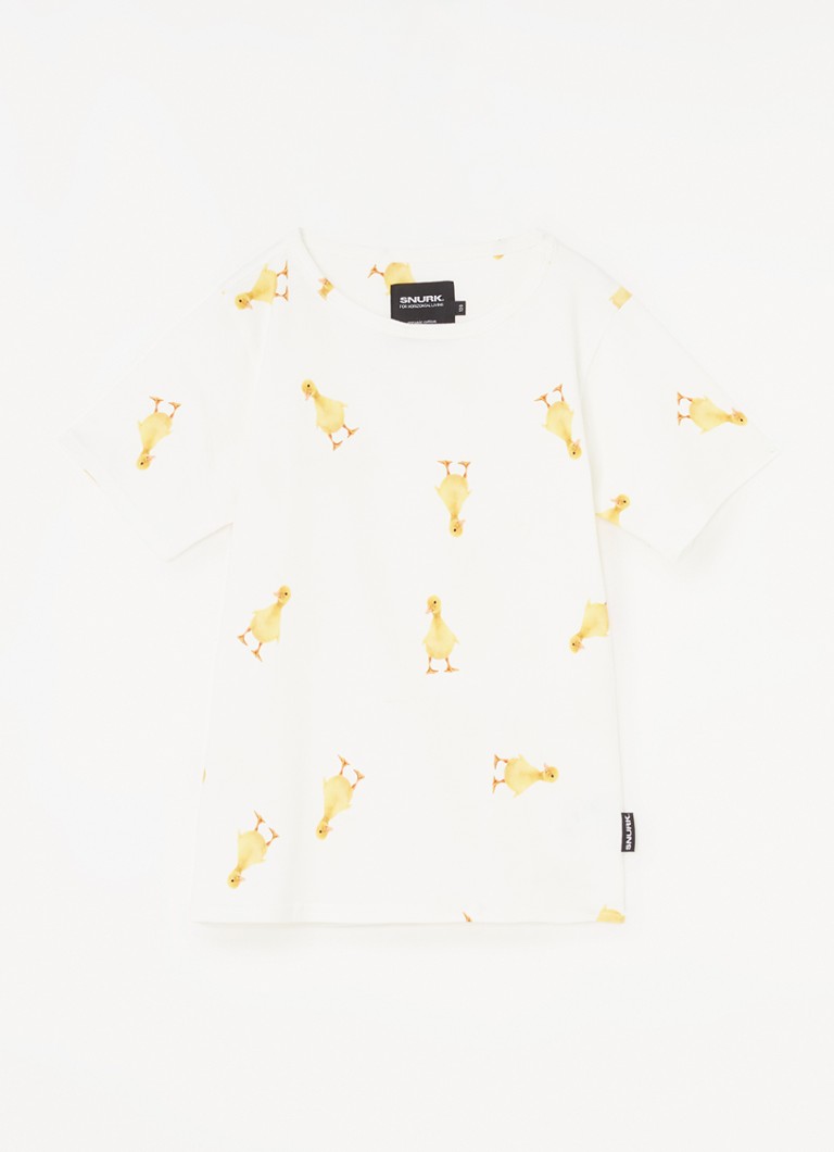 Snurk Duckies pyjamatop van biologisch katoen met print • Gebroken wit ...