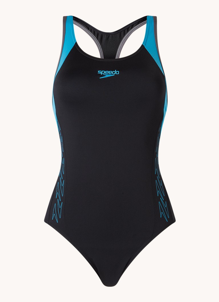 Speedo Eco Endurance+ HyperBoom Flyback badpak met print • Zwart • de ...