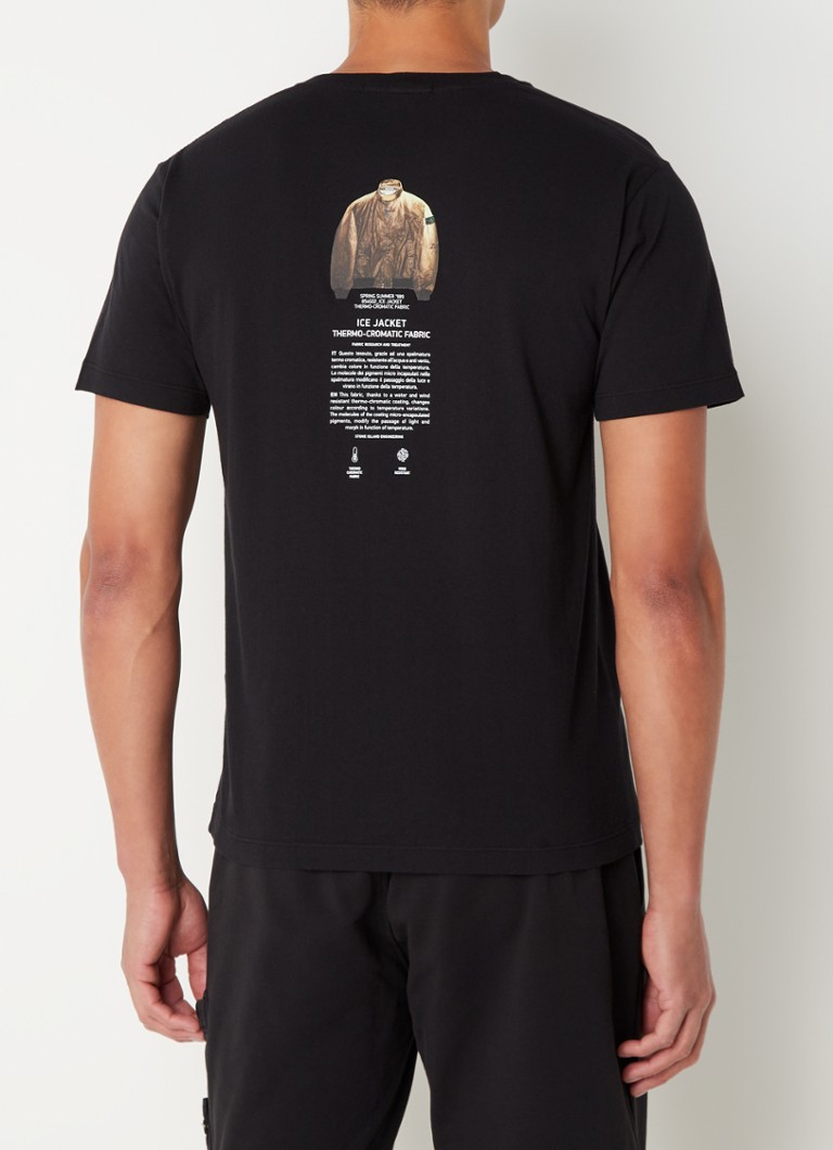 Stone Island 2NS91 T-shirt met logo- en backprint • Zwart • de Bijenkorf