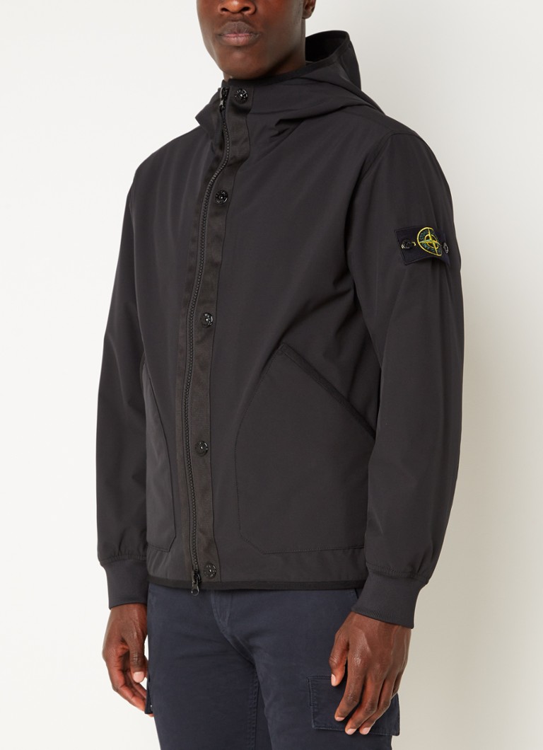 Stone Island 41027 Softshell jack met ritszakken en logo • Zwart • de ...