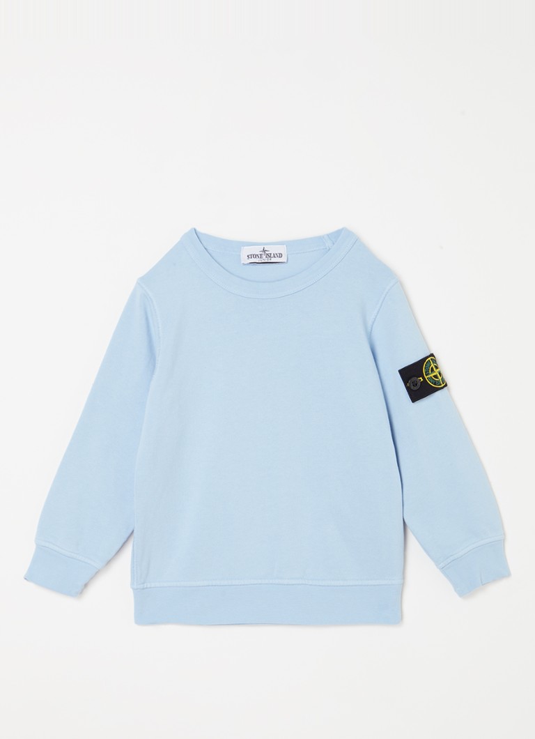 Stone Island 61340 sweater met logo • Lichtblauw • de Bijenkorf