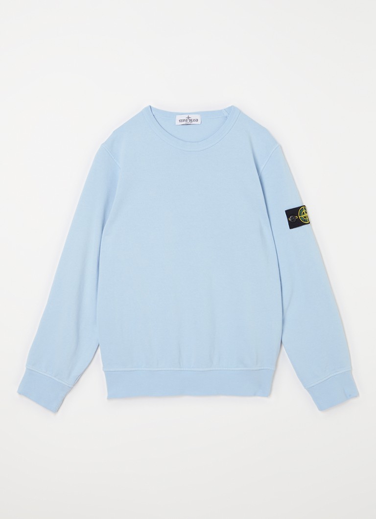 Stone Island 61340 sweater met logo • Lichtblauw • de Bijenkorf