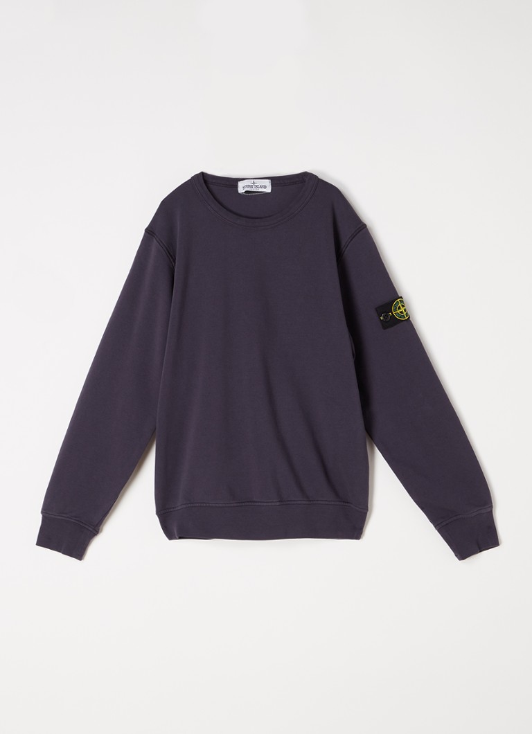 Stone Island 61340 sweater met logoborduring • Paars • de Bijenkorf