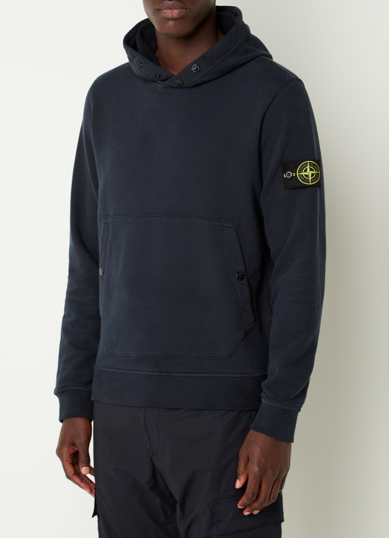 Stone Island 61720 Hoodie met logo • Donkerblauw • de Bijenkorf