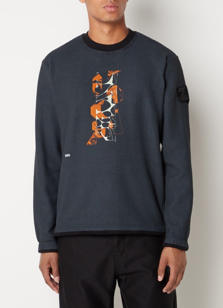 Stone Island Shadow Project Sweater met front- en backprint • Antraciet ...