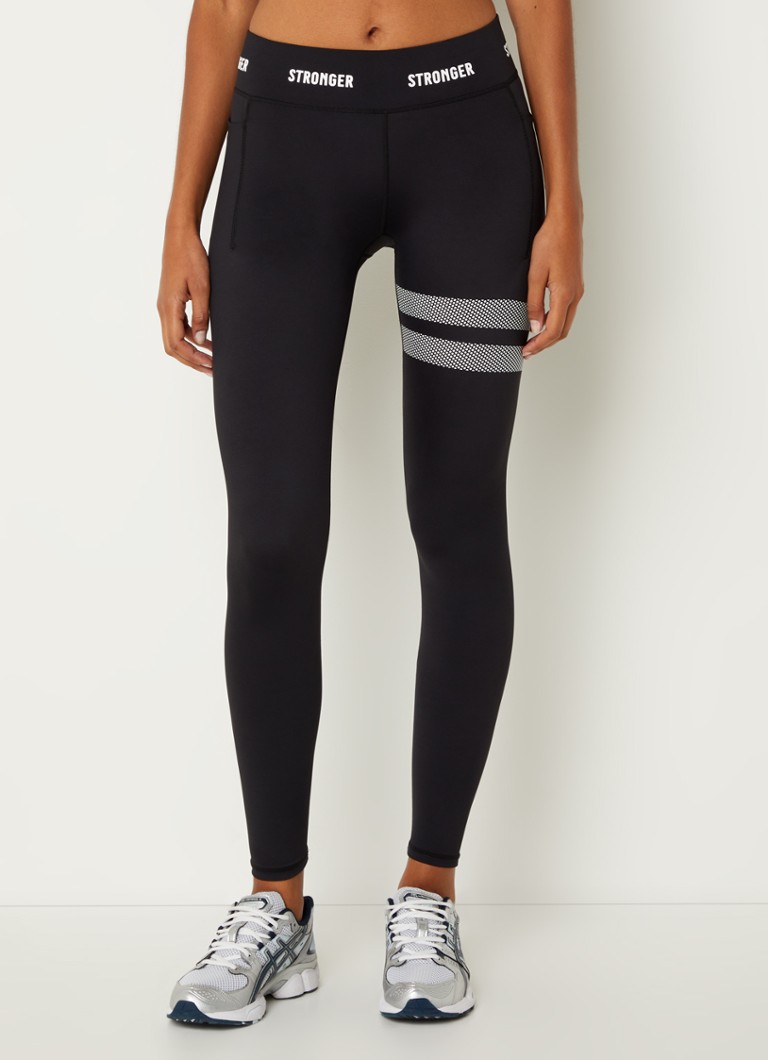 STRONGER Hero pocket high waist sportlegging met logoband en steekzakken • Zwart • de Bijenkorf
