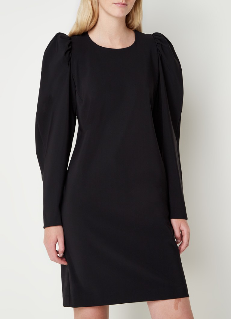 Studio Anneloes Balou Bonded mini jurk van travelstof met pofmouw ...