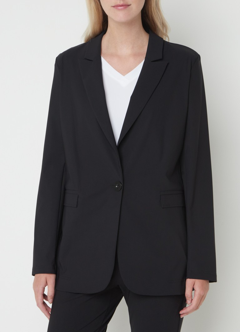 Studio Anneloes Fran blazer van travelstof met klepzakken • Zwart • de ...
