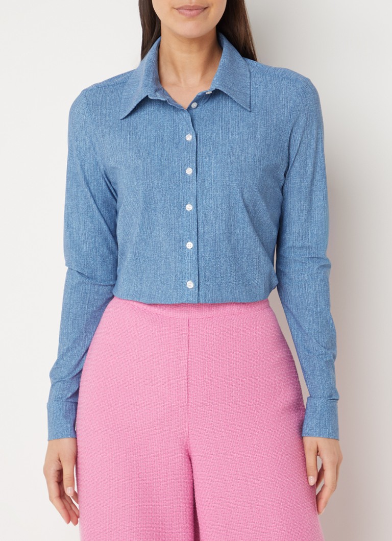 Studio Anneloes Poppy blouse van chambray • Staalblauw • de Bijenkorf