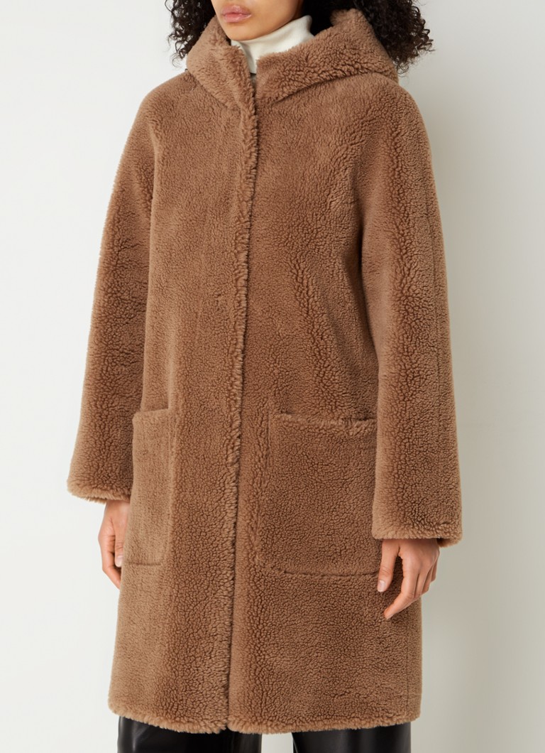 STUDIO AR by Arma Aisha reversible teddy jas in wolblend • Bruin • de Bijenkorf