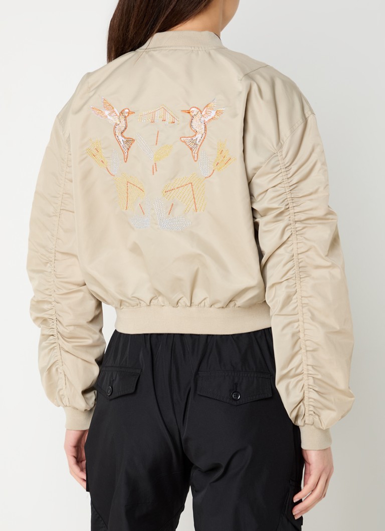 Summum Bomberjack met klepzakken en borduring • Beige • de Bijenkorf