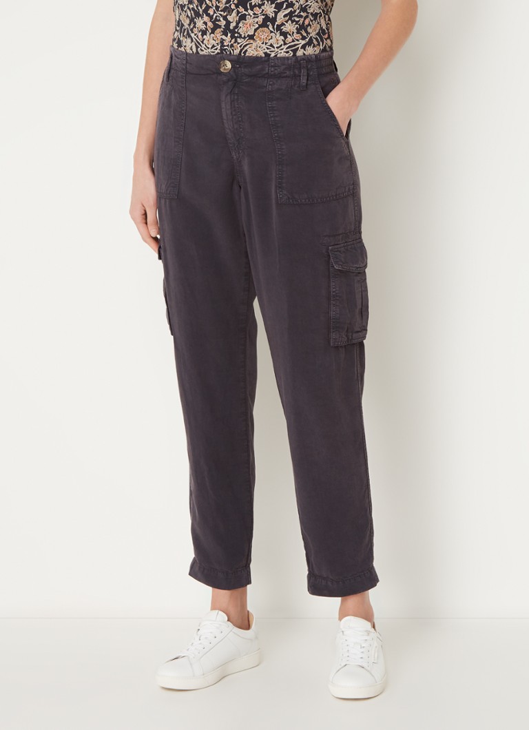 Summum High waist tapered fit cargo broek van lyocell met steekzakken ... Summum High waist tapered fit cargo broek van lyocell met steekzakken ...