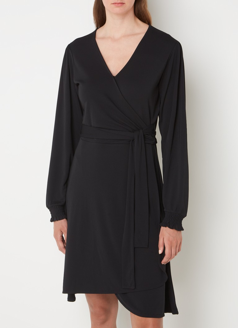 Summum Woman Midi Wikkeljurk Met Strikceintuur • Zwart • De Bijenkorf
