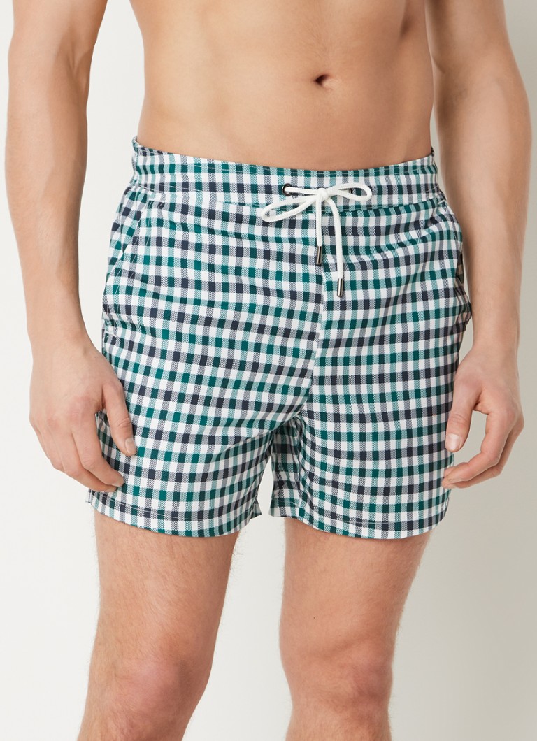 Ted Baker Addling zwemshort met ruitprint • Donkergroen • de Bijenkorf