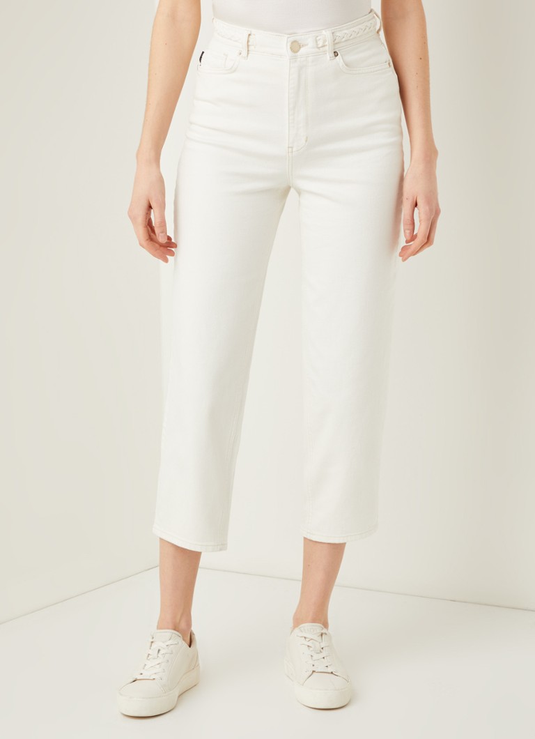 Ted Baker High waist straight leg cropped jeans met stretch • Gebroken ...