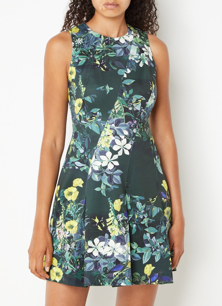 Ted Baker Lexiya Mini Jurk Van Neopreen Met Bloemenprint En Plooidetail