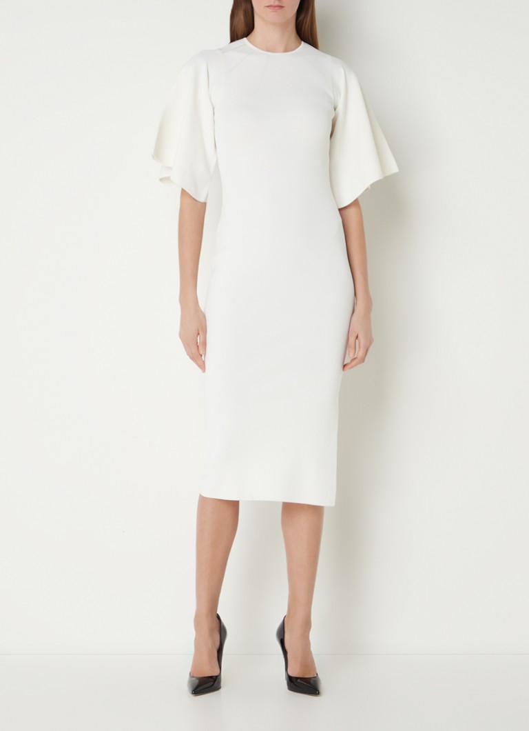 Ted Baker Lounia fijngebreide midi jurk met vlindermouw • Gebroken wit • de Bijenkorf