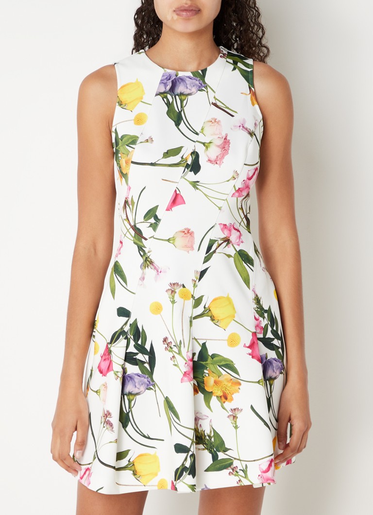 Ted Baker Ruxane mini jurk met bloemenprint • Gebroken wit • de Bijenkorf