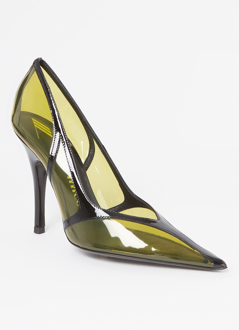 The Attico Venus pump met leren details • Zwart • de Bijenkorf