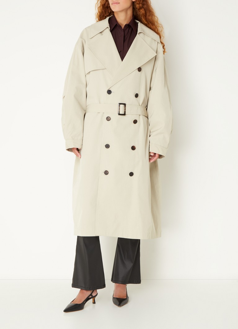 The Frankie Shop Mavis oversized double-breasted trenchcoat met ...