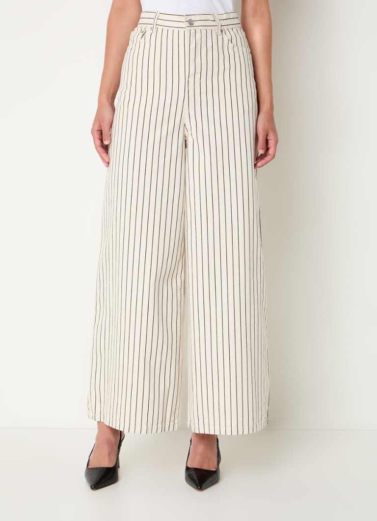The Frankie Shop Sasha high waist wide leg jeans met streepprint ...