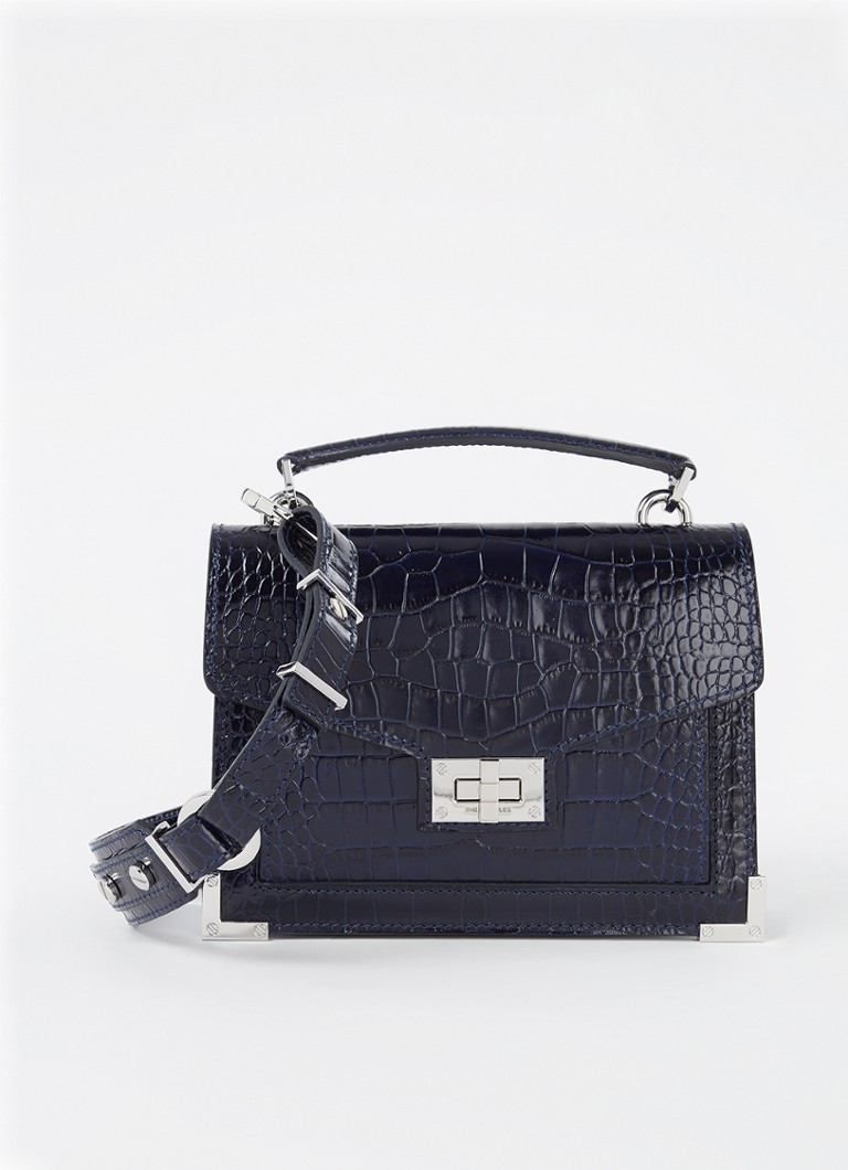 The Kooples Emily Small crossbodytas van kalfsleer met crocostructuur ...