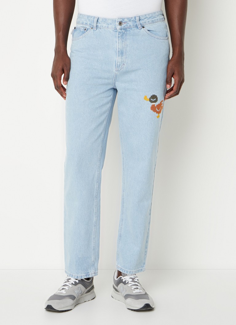 The New Originals Freddy Duck regular fit jeans met logoborduring en ...