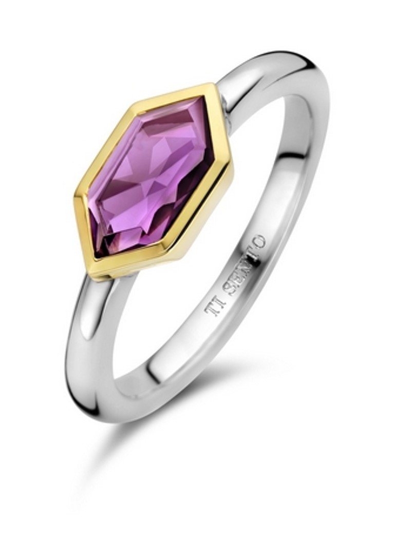 TI SENTO - Milano Ring van zilver met kristal 12312PU • Zilver • de ...