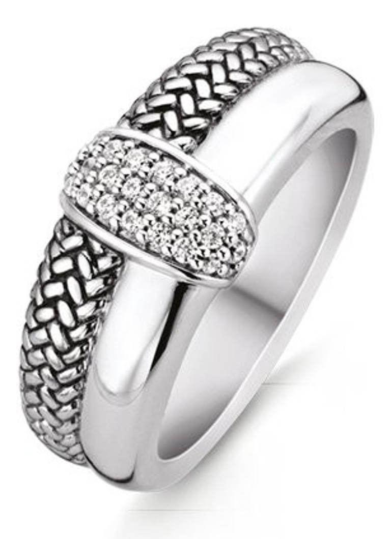 TI SENTO - Milano Ring van zilver met zirkonia 12153ZI • Zilver • de ...